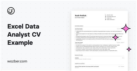 Excel Data Analyst CV Example