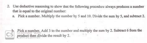 Solved Use Deductive Reasoning To Show That The Following Chegg