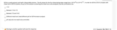 Solved Edta Is A Poly Protonic Acid With 4 Dissociable