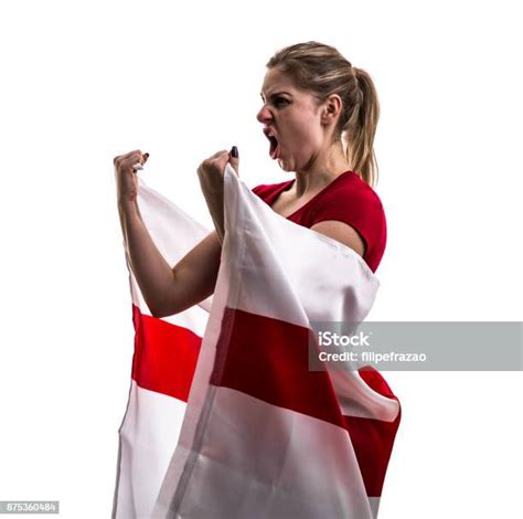 영어 팬 흰색 바탕에는 축 하 하는 스포츠 선수 여자에 대한 스톡 사진 및 기타 이미지 여자 축하 한 명의 여자만 Istock