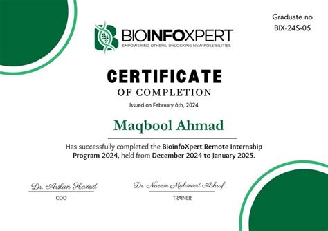 Bioinformatics Internship Bioinfoxpert Maqbool Ahmad