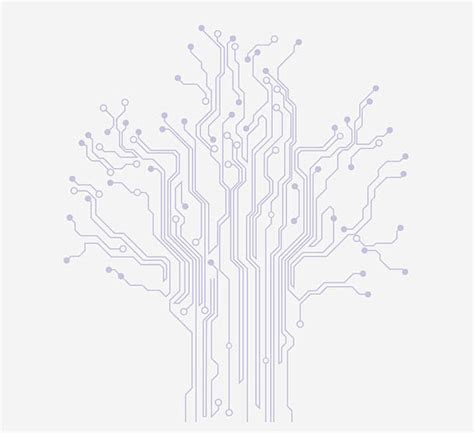矢量创意浅灰科技树造型芯片纹路