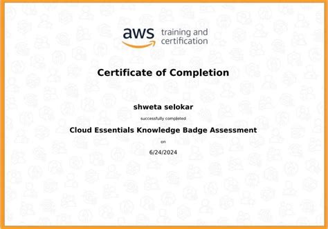 Completed Cloud Essential Knowledge Assessment Shweta Selokar Posted