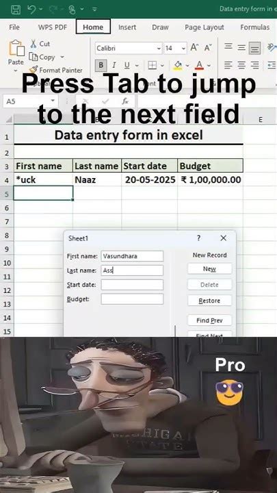 Data Entry Form In Excel 💯 Exceltutorial Exceltips Exceltricks Spreadsheets Youtube