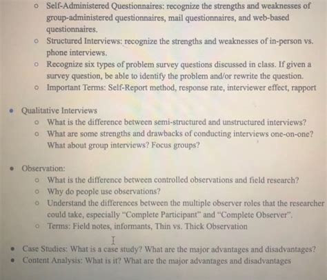 Solved Self Administered Questionnaires Recognize The