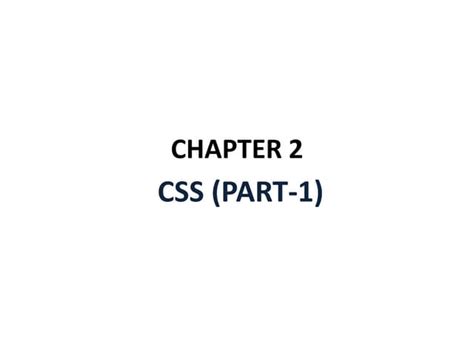 Std 12 Computer Chapter 2 Cascading Style Sheets And Javascriptpart 1 Css Ppt
