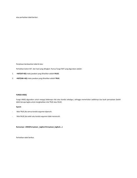 Mengenal Fungsi If Dan Logika Pada Excel Rtf