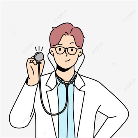 청진기로 웃는 남자 의사 의사 남성 청진기 Png 일러스트 및 벡터 에 대한 무료 다운로드 Pngtree