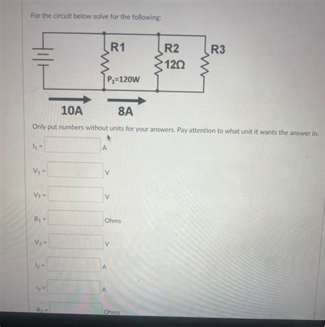 Solved For The Circuit Below Solve For The Following Only Chegg
