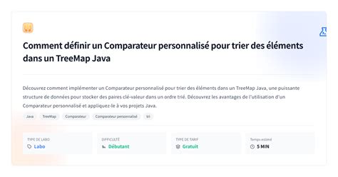 Comment Définir Un Comparateur Personnalisé Pour Trier Des éléments Dans Un Treemap Java Labex