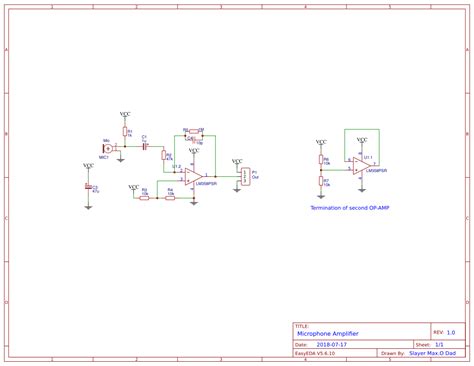 Electret Microphone Amplifier EasyEDA Open Source Hardware Lab