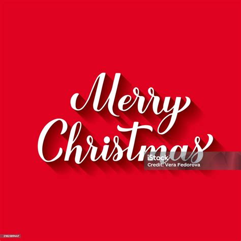 메리 크리스마스 서예 빨간 배경에 손 글씨 겨울 방학 견적 타이포그래피 포스터 배너 인사말 카드 스티커 등에 대한 벡터 템플릿 12월에 대한 스톡 벡터 아트 및 기타 이미지