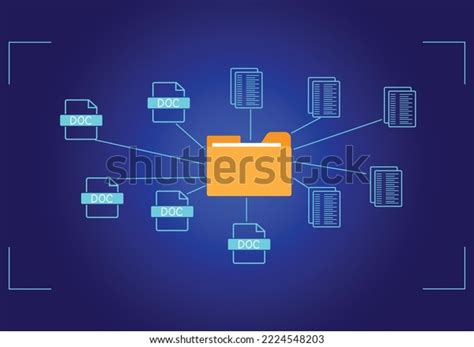 Concept Document Management System Folder Document Stock Vector