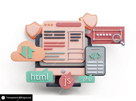 Premium Psd 3d Rendering Computer And Website For Programming