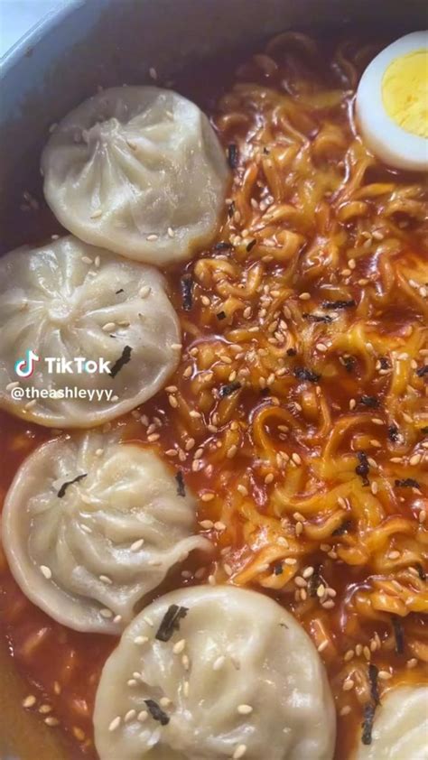 Spicy Buldak Samyang Noodles With Dumplings And Boiled Eggs