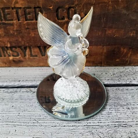 Glass Angel Vintage Hand Blown Glass Angel Hand Spun Glass Etsy