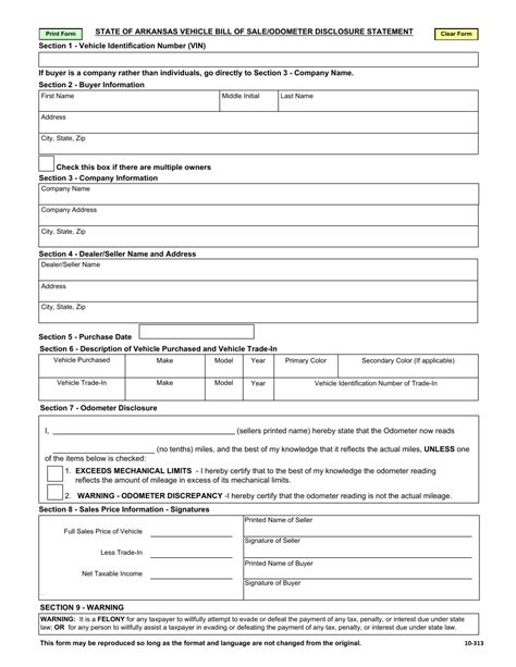 Printable Odometer Reading Form Printable Forms Free Online