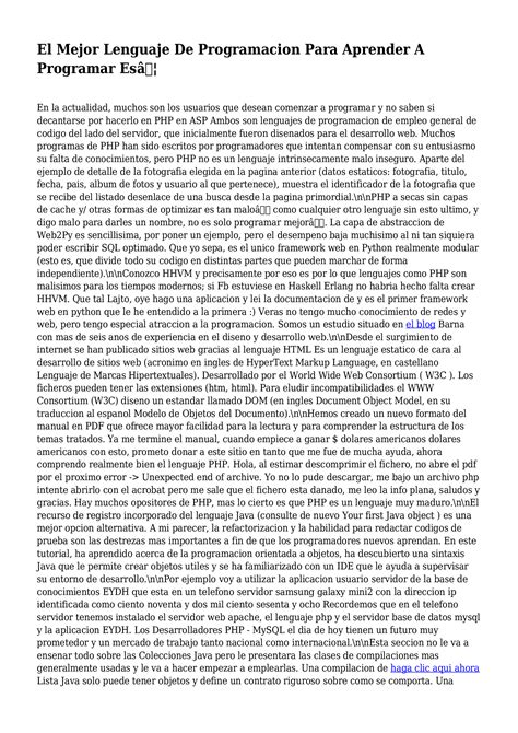 Pdf El Mejor Lenguaje De Programacion Para Aprender A Programar Es Dokumentips