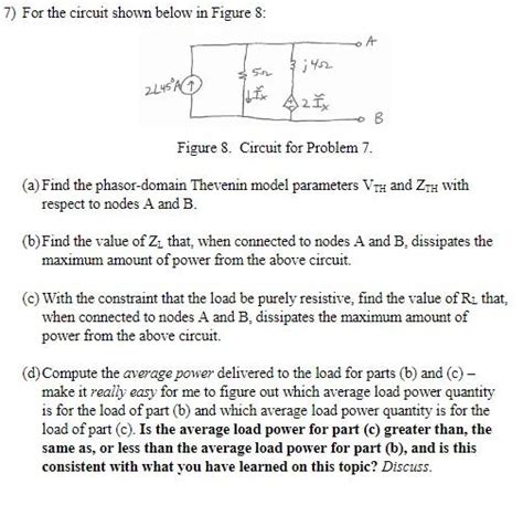 Solved 7 For The Circuit Shown Below In Figure 8 Figure 8