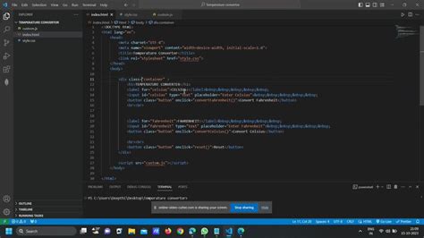 Deepthi Gadi On Linkedin Bharatintern Webdevelopment Temperatureconvertor Html Css Js