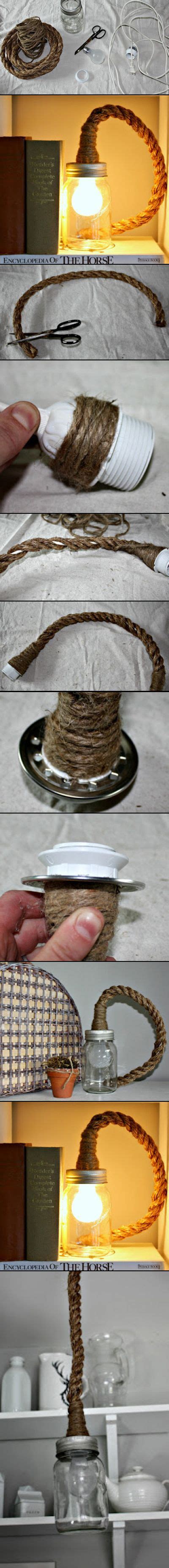 Diy Mason Jar Rope Light Diy Home Decor Diy Home Decor Diy Home