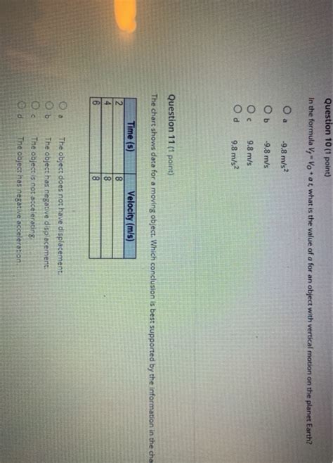 Solved Question Point In The Formula V Vo At What Chegg Com