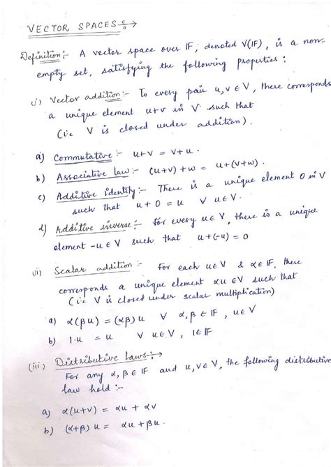 Solution Vector Spaces Subspaces And Linear Transformation For Btech