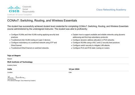Tejasri Bogem On Linkedin Ccna Certification Networking Cisconetworkingacademy