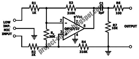 Free Project Circuit Diagram Low Impedance Microphone Input Preamplifier Circuit