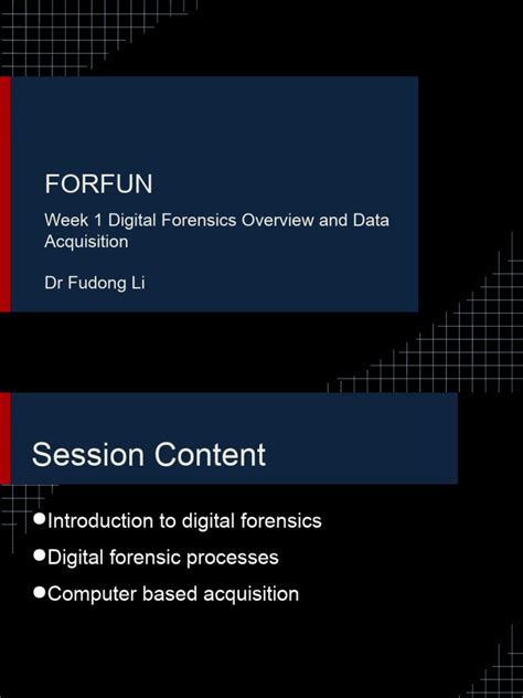 Week 1 Digital Forensics Overview Pdf Digital Forensics Computer File