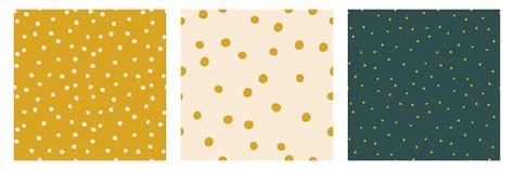 폴카 도트 원활한 패턴 벡터 배경 집합입니다 트렌디 한 색상 녹색 황금 파스텔 베이지 색 카드 템플릿입니다 0명에 대한 스톡