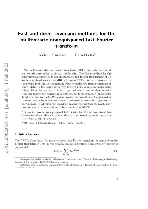 Pdf Fast And Direct Inversion Methods For The Multivariate