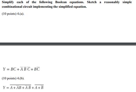 Solved Simple Simplify Each Of The Following Boolean Chegg Com