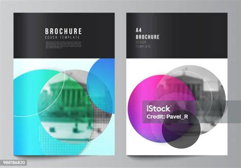 A4 형식 현대 표지 샘플의 벡터 레이아웃 안내 책자 잡지 전단지 책자 연례 보고서에 대 한 서식 파일을 디자인 합니다 다채로운 원과 둥근 형태와 창조적인 현대 밝은 배경