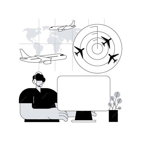 Premium Vector Air Traffic Control Abstract Concept Vector Illustration
