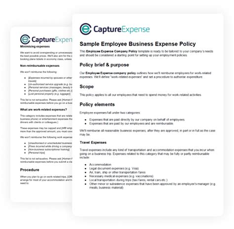 Expense Policy Template Capture Expense