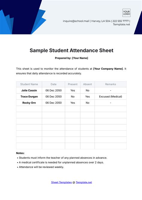 Free Attendance Sheet Templates Editable And Printable