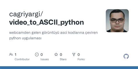 Github Cagriyargivideotoasciipython Webcamden Gelen Görüntüyü