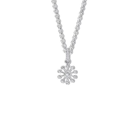 Astrantia Extra Small Necklace Pendant 18ct White Gold Diamond