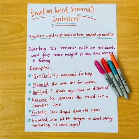 Super Sentence Structures Emotion Word Comma Sentences High