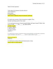 ECON 2H03 CLicker Questions Week 11 Docx Tuesday November 15 16 Week 10 Clicker Questions 1