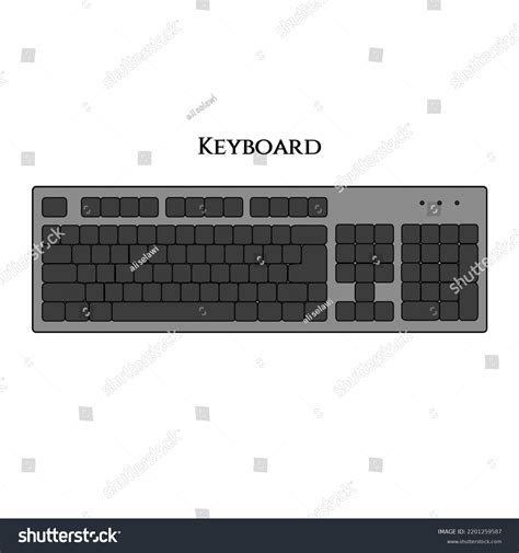 Pc Keyboard Without Letters Numbers Computer Stock Vector Royalty Free 2201259587 Shutterstock
