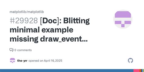Doc Blitting Minimal Example Missing Drawevent Callback · Issue