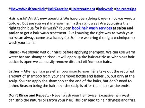 How To Apply Shampoo And Hair Conditioner PPTX