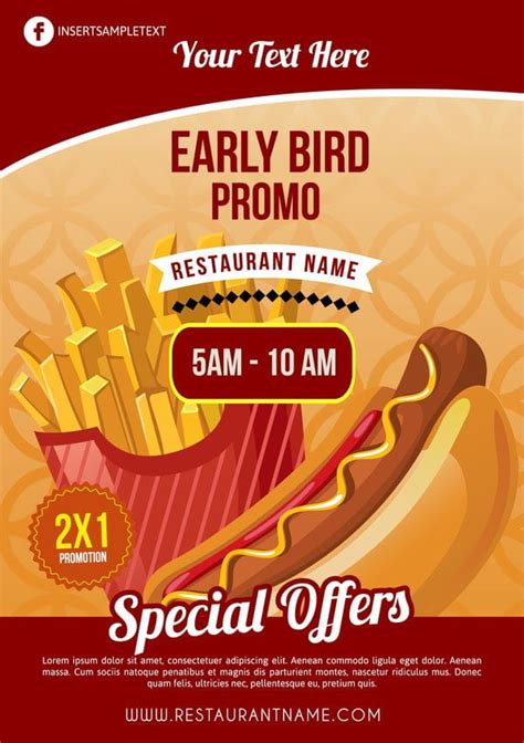 핫도그 브로셔 포스터 템플릿 벡터 Eps Uidownload