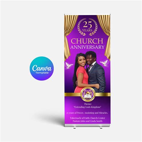 Church Anniversary Retractable Banner Template Church Anniversary