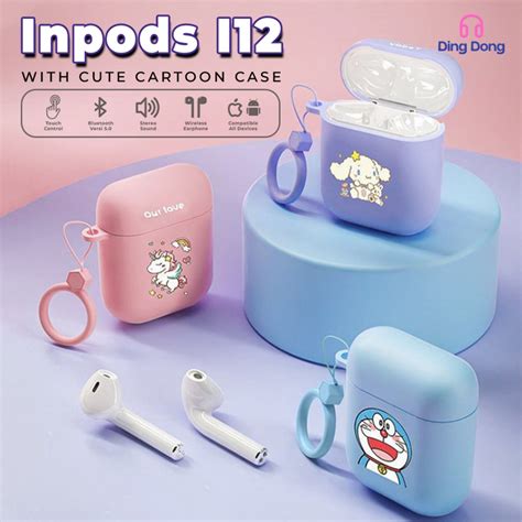 Jual DingDong COD Headset Bluetooth I12 TWS Case Kartun Lucu Headset Bluetooth 5 0 Earphone