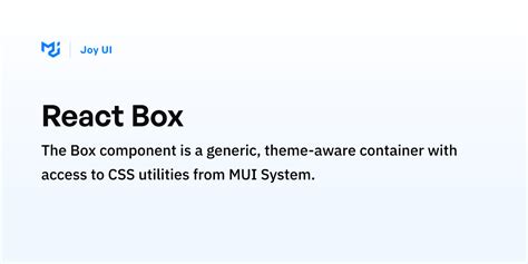 React Box Joy Ui