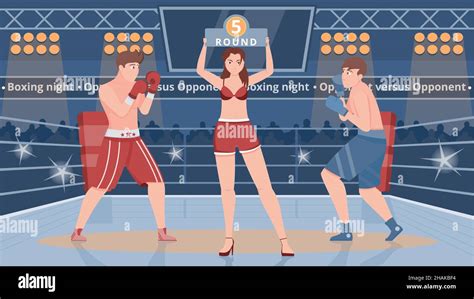 Boxing Ring Girl Round Immagini Vettoriali Stock Alamy