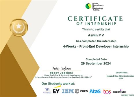 Frontenddevelopment Internshipexperience Learningjourney Aswin Pv